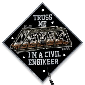 Personalized Civil Engineer Graduation Cap, Custom Engineer Cap ...