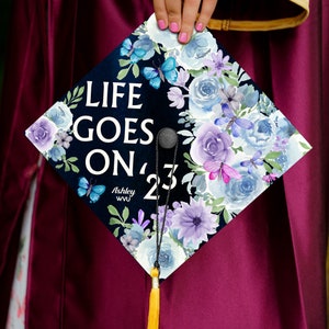 Life Goes on Custom Graduation Cap Topper, Kpop Personalized Grad Cap ...