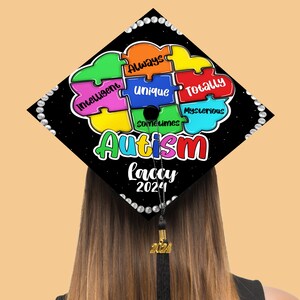 Personalized Autism Awareness Graduation Cap Topper, Custom Special ...