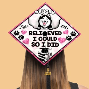 Personalized Graduation Cap Topper for Dog Lover, Custom Pet Name ...