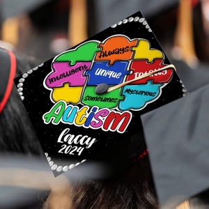 Personalized Autism Awareness Graduation Cap Topper, Custom Special ...