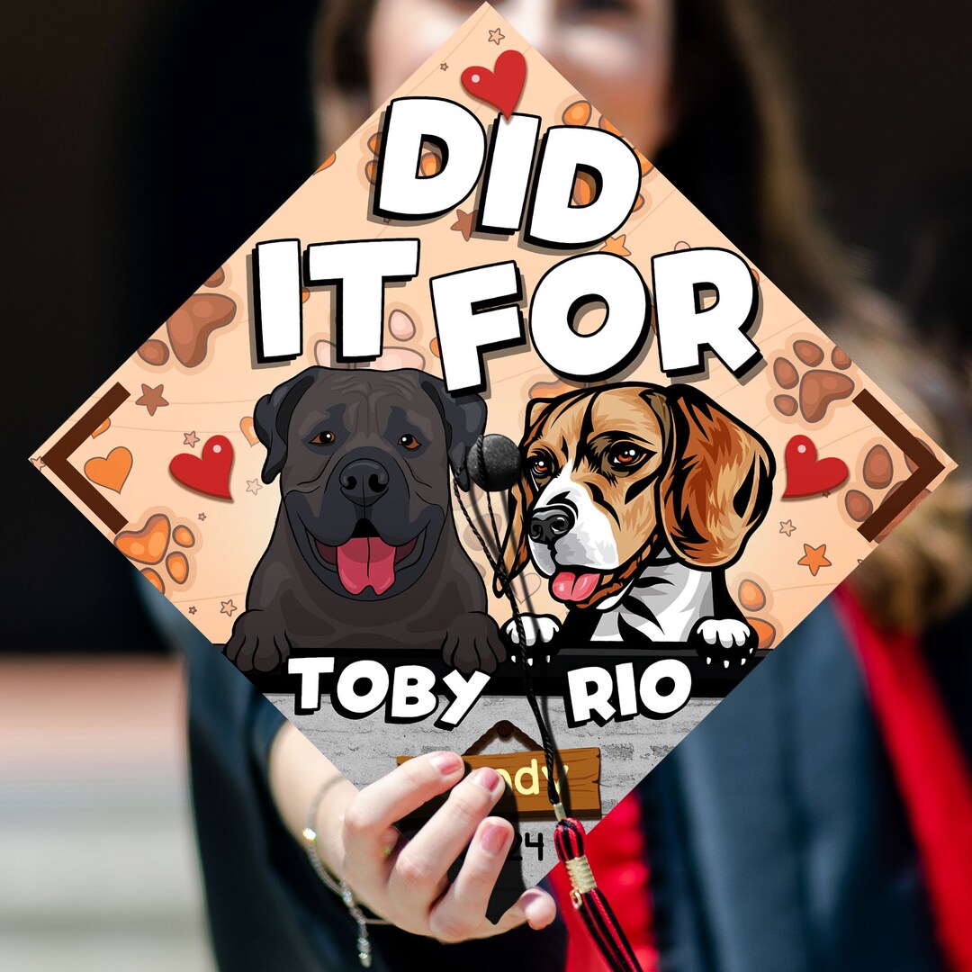 Custom Pet Lover Graduation Cap Topper, Personalized Grad Cap for Dog ...