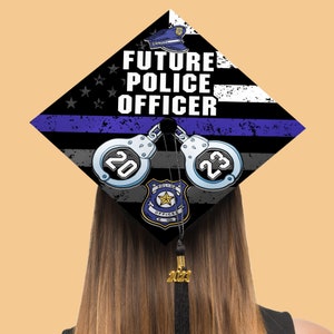Future Police Officer Grad Cap Topper, Personalized Graduation ...