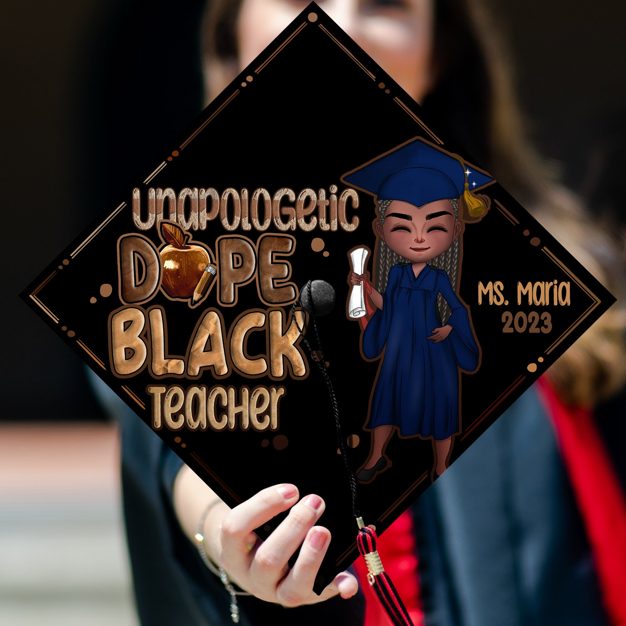 Personalized Unapologetic Dope Black Printed Grad Cap Topper - Etsy
