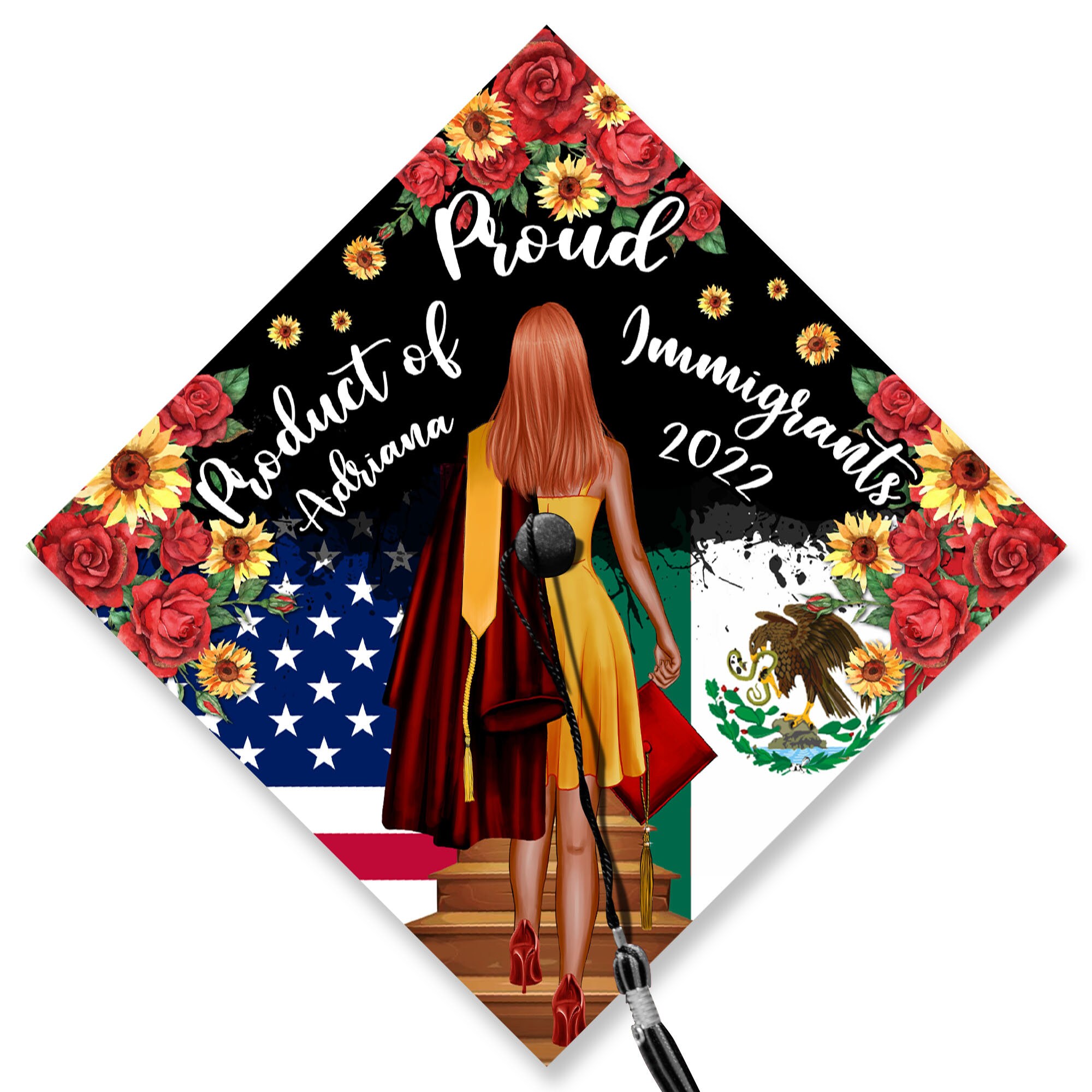 Proud Product of Immigrants Printed Grad Cap Topper Mexican - Etsy
