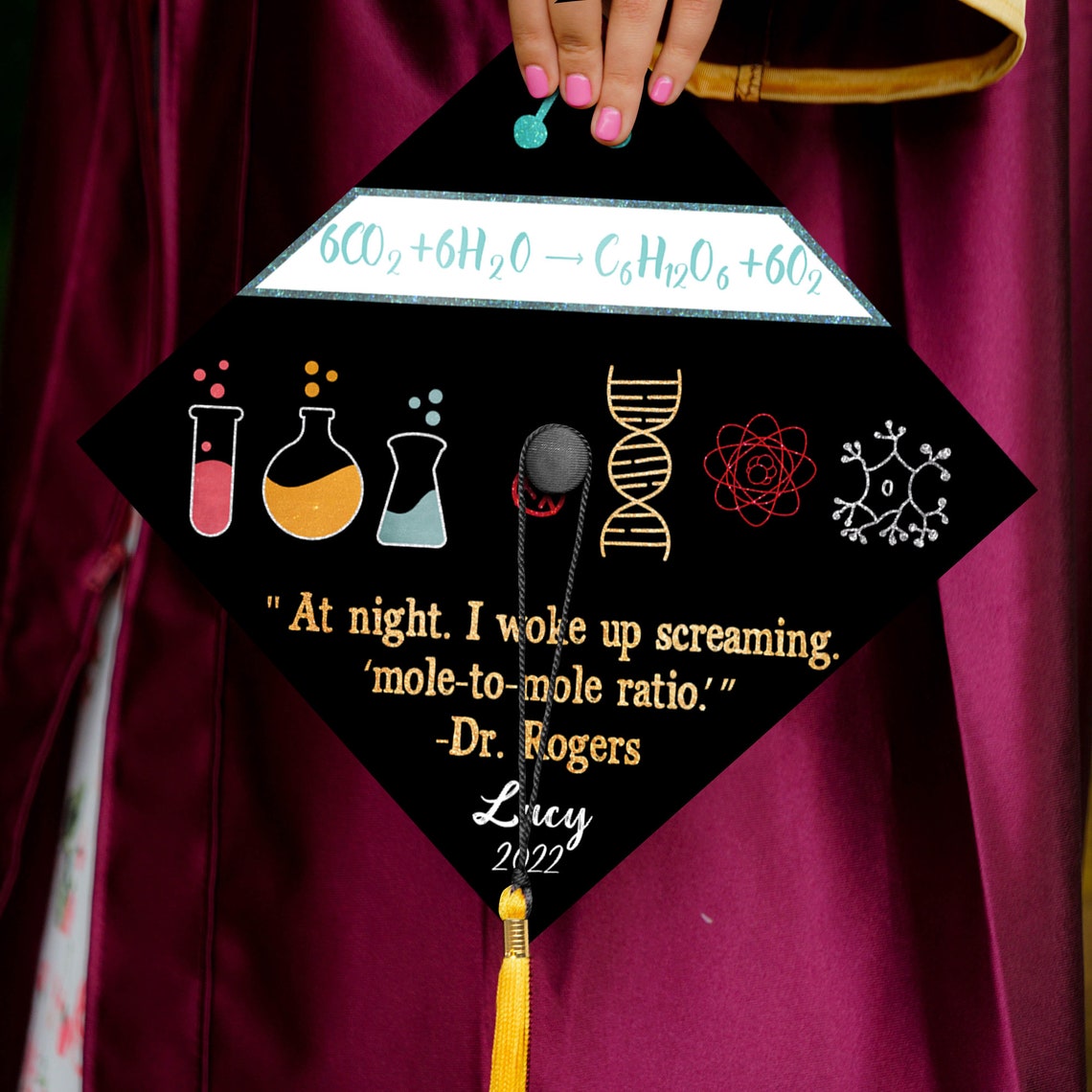 Printed Chemical Engineer Grad Cap Topper Funny Grad Cap - Etsy