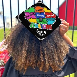 Personalized Autism Awareness Graduation Cap Topper, Custom Special ...