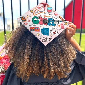 Personalized CNA Nurse Grad Cap Topper, Certified Nursing Assistant ...