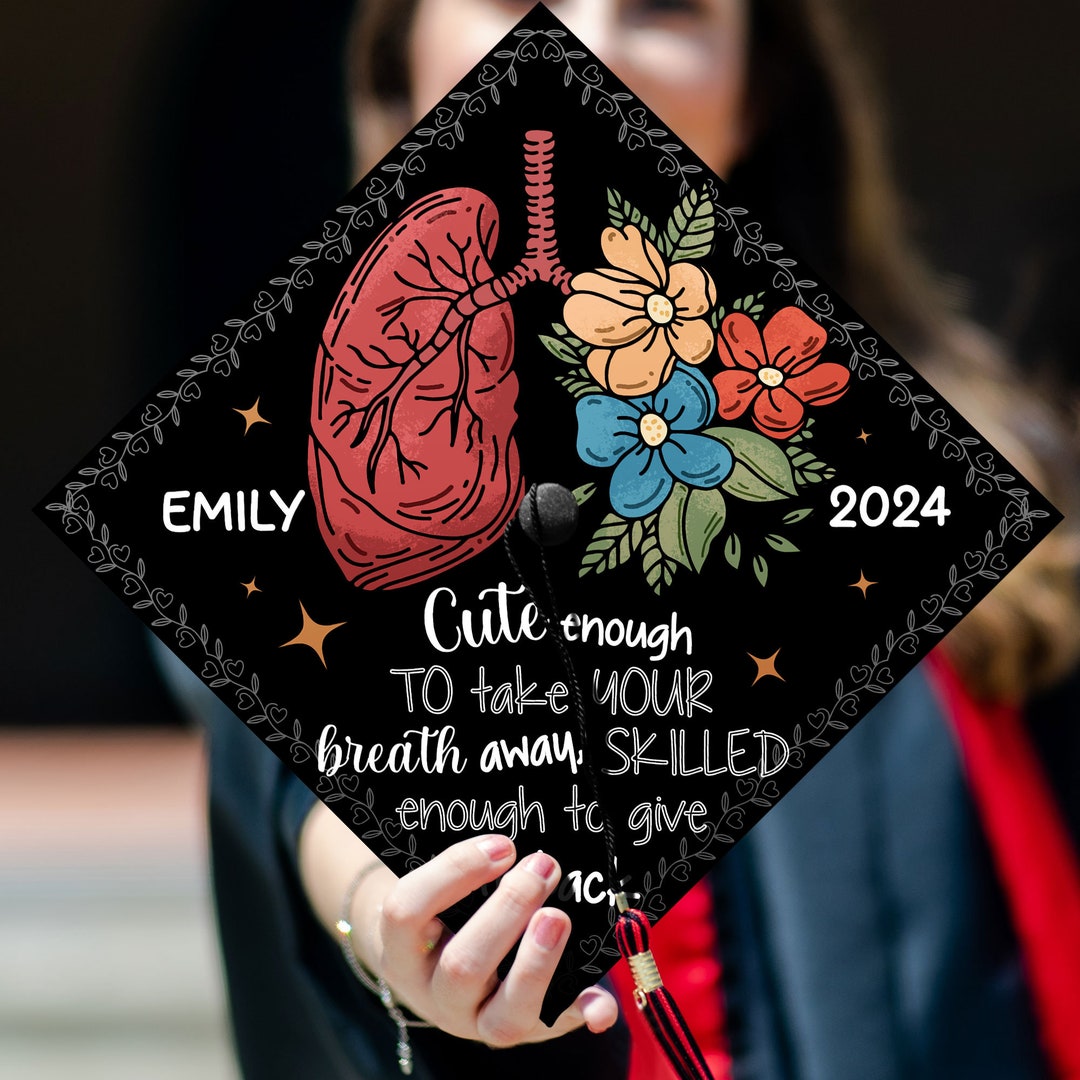 Funny Respiratory Therapist Graduation Cap, Personalized RT Grad Cap to ...