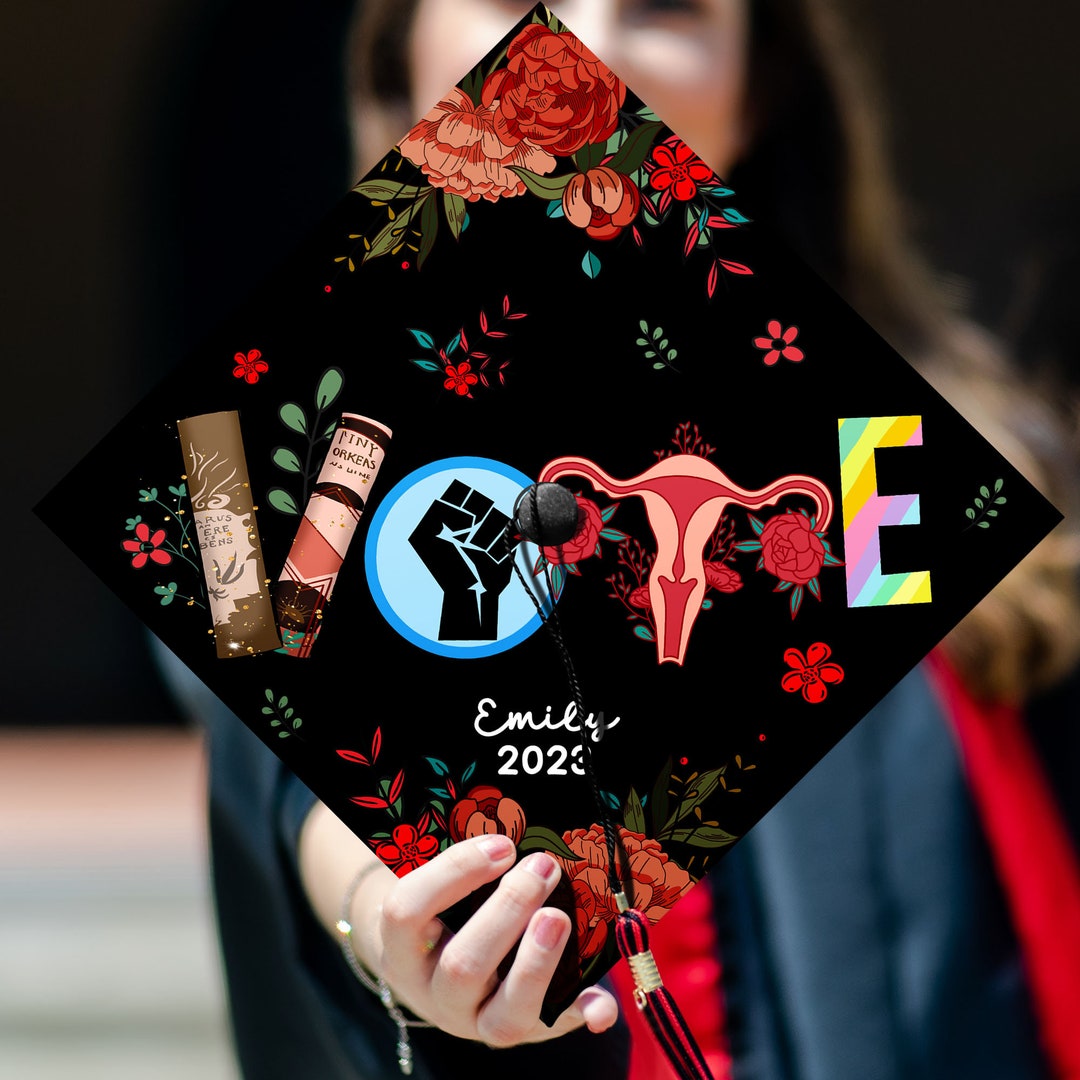 Personalized Feminist Graduation Cap, Custom Feminism Grad Cap Topper ...