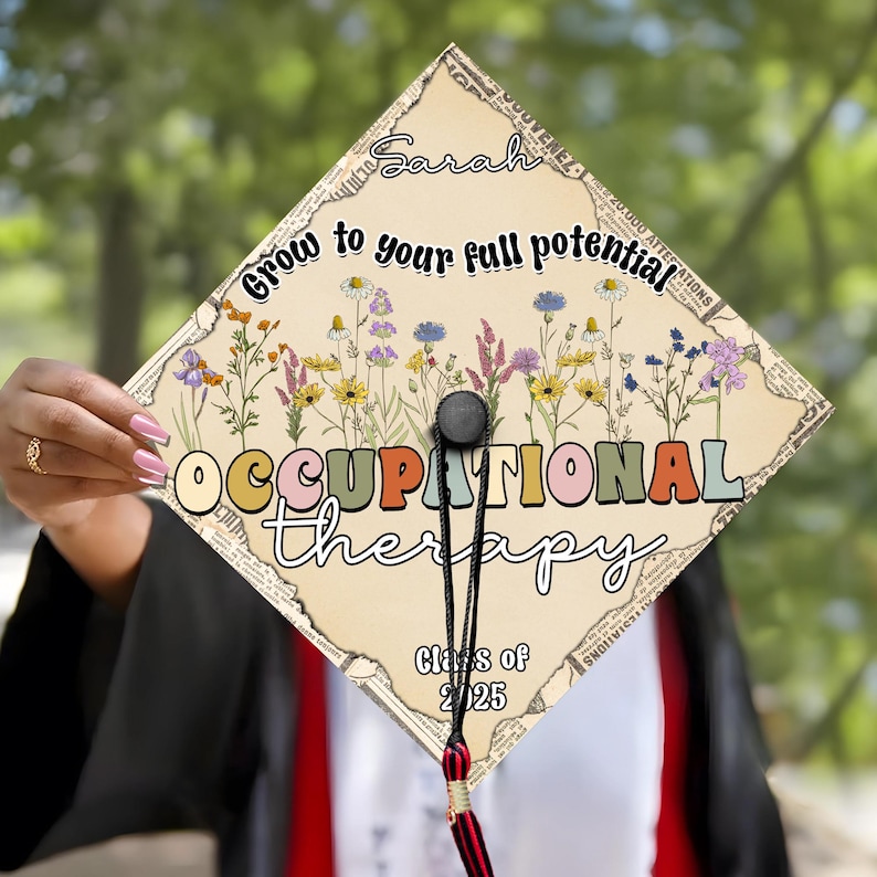 Custom Occupational Therapy Grad Cap, OT Graduation Cap Decoration to ...