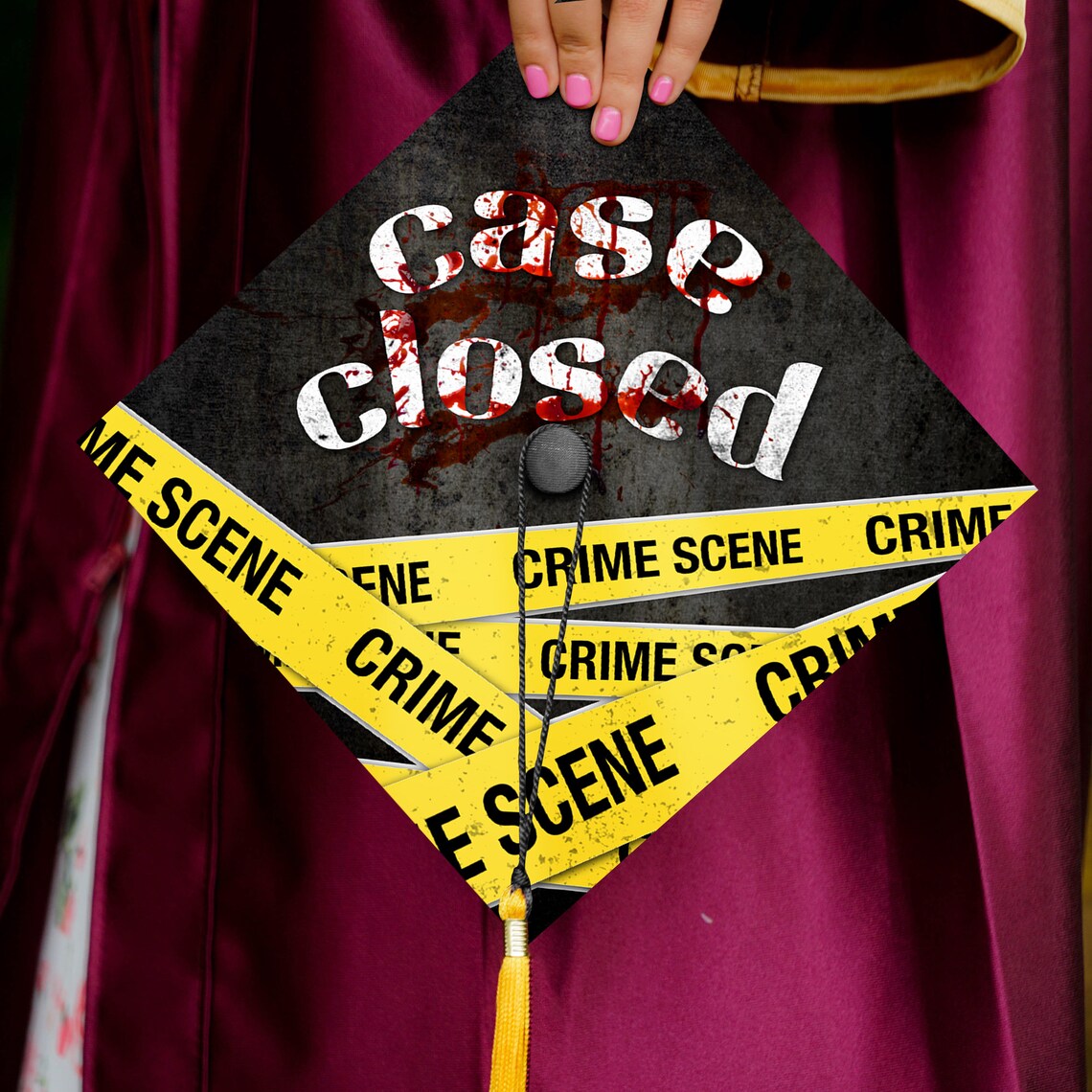 Case Closed Graduation Cap Topper, Funny Criminal Justice Grad Cap ...