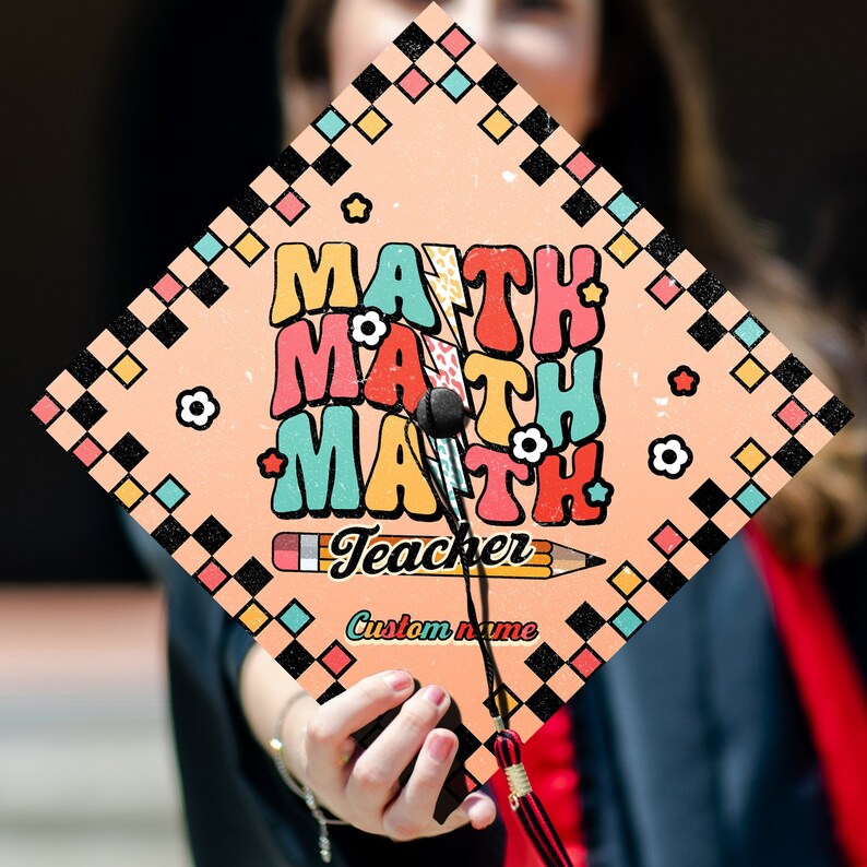 Personalized Graduation Cap Topper Custom Math Teacher Cap - Etsy