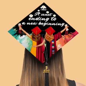 Personalized Best Friends Graduation Cap Topper, Bestie Grad Cap Topper ...