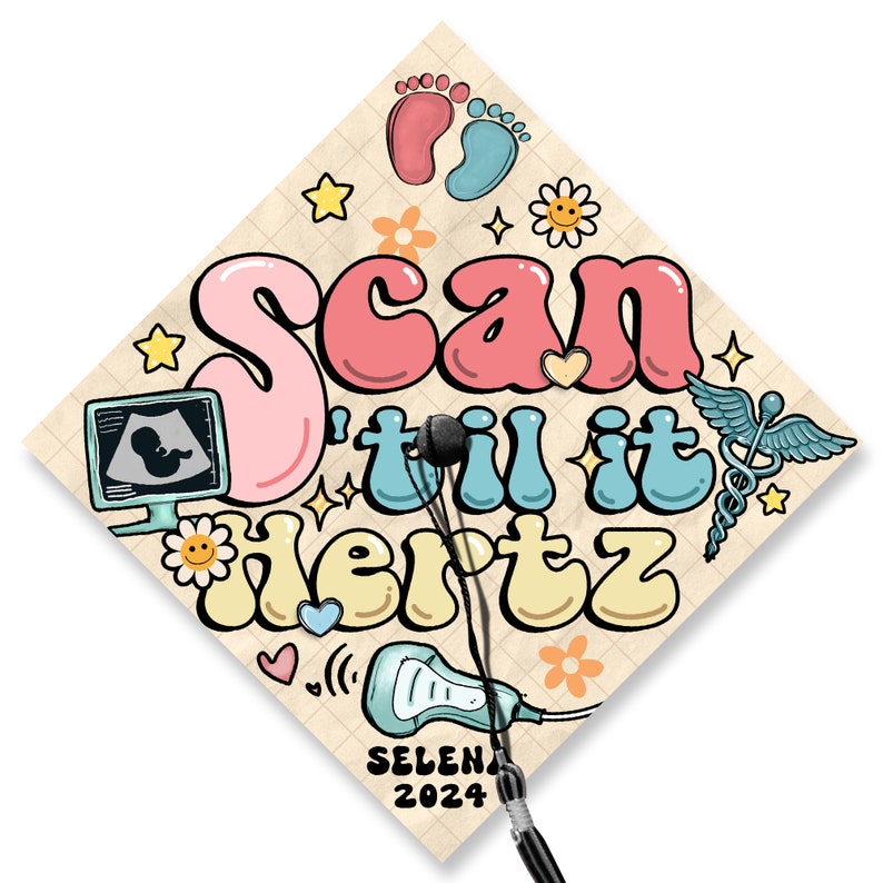 Ultrasound Tech Graduation Cap Topper, Customize Sonographer Cap ...