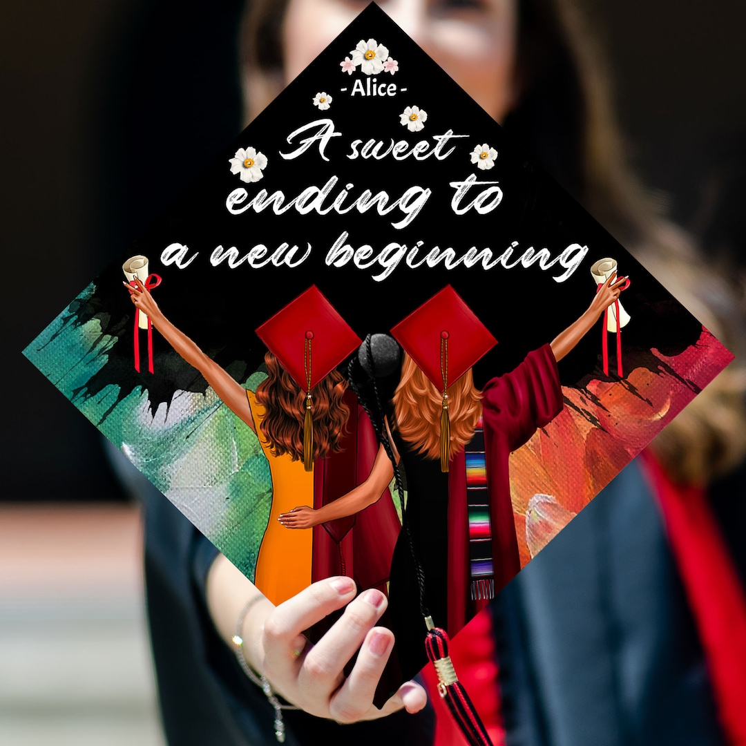 Personalized Best Friends Graduation Cap Topper, Bestie Grad Cap Topper ...