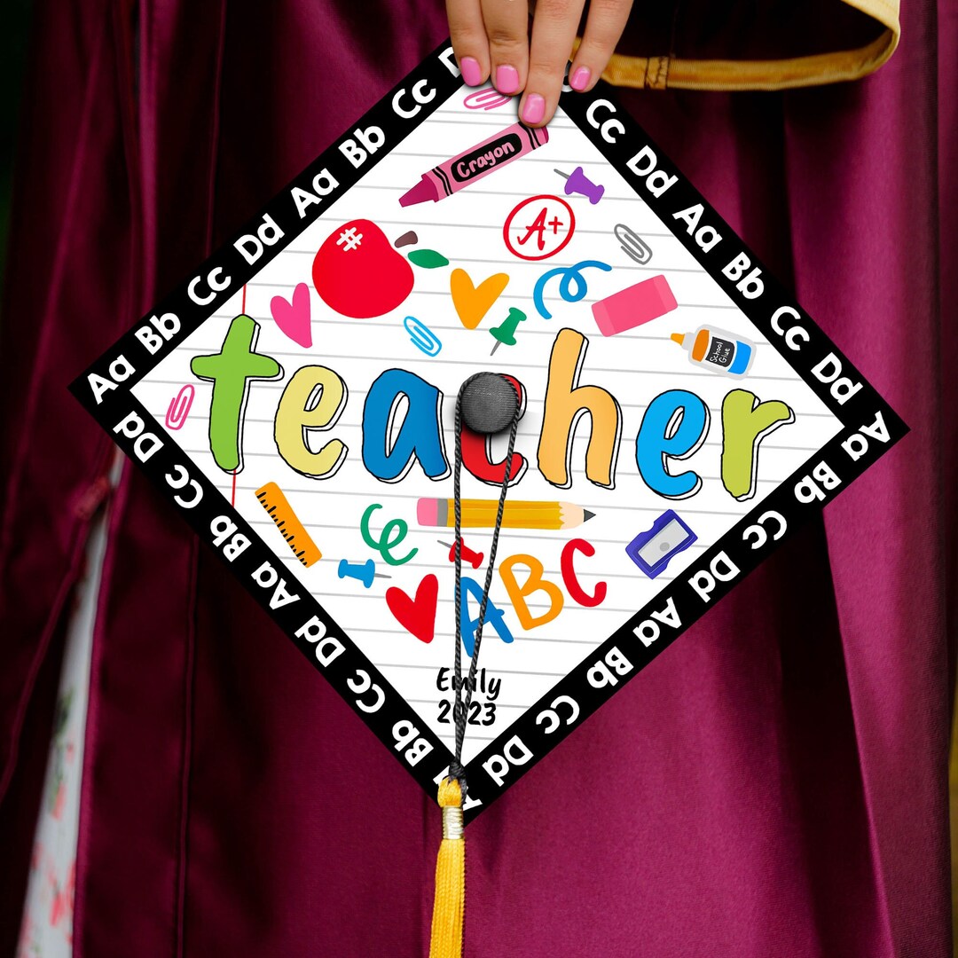 Kindergarten Teacher Cap Decoration for Graduation, Personalized Grad ...