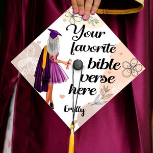 Custom Graduation Cap Topper With Bible Verse, Celebrate Your Faith ...