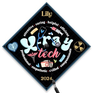 Personalized Xray Tech Graduation Cap Topper, Radiology Tech Grad Cap ...