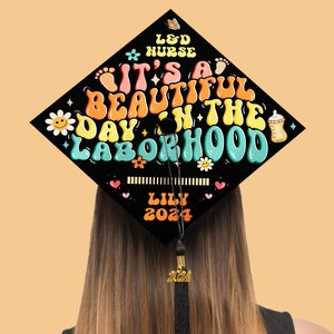 Labor and Delivery Nurse Grad Cap, Personalized Registered Nurse LD ...
