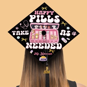 Personalized Vet Assistant Graduation Cap Topper, Cute Dogs Custom Grad ...