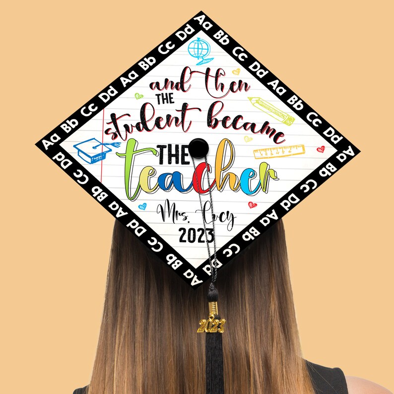 Printed Future Teacher Grad Cap Topper Personalized - Etsy
