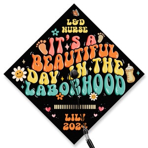 Labor and Delivery Nurse Grad Cap, Personalized Registered Nurse LD ...