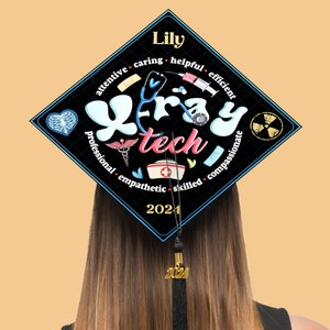 Personalized Xray Tech Graduation Cap Topper, Radiology Tech Grad Cap ...