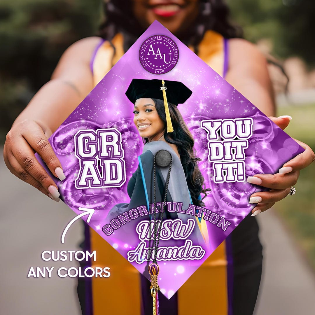 Custom Photo Graduation Cap Topper, Personalized Photo Strip Graduation ...