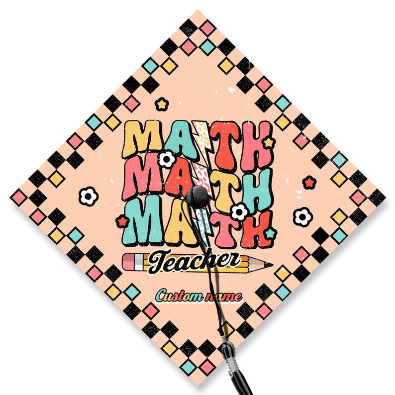 Personalized Graduation Cap Topper Custom Math Teacher Cap - Etsy