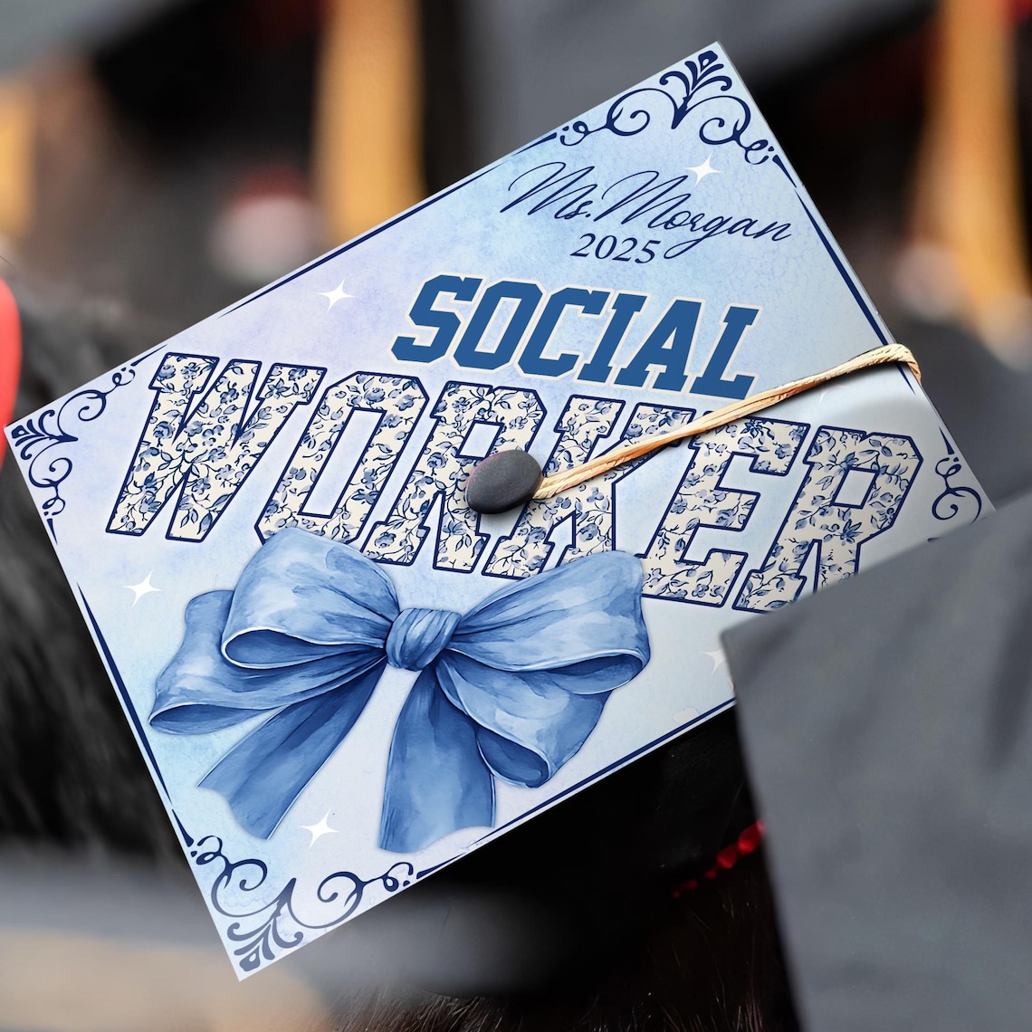 Personalized Social Work Cap Decoration, Custom Social Worker Grad Cap ...