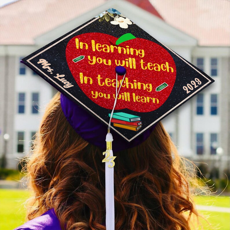 Personalized Teacher Graduation Cap Topper, Future Teacher Grad Cap ...