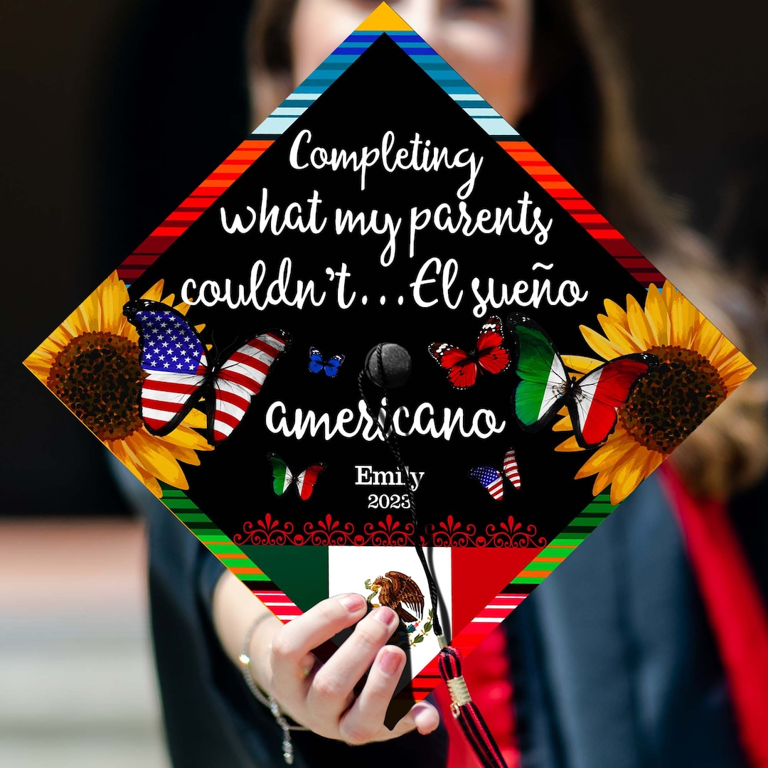 Customized Mexican Graduation Cap, Latina Grad Cap Topper, Handcrafted ...