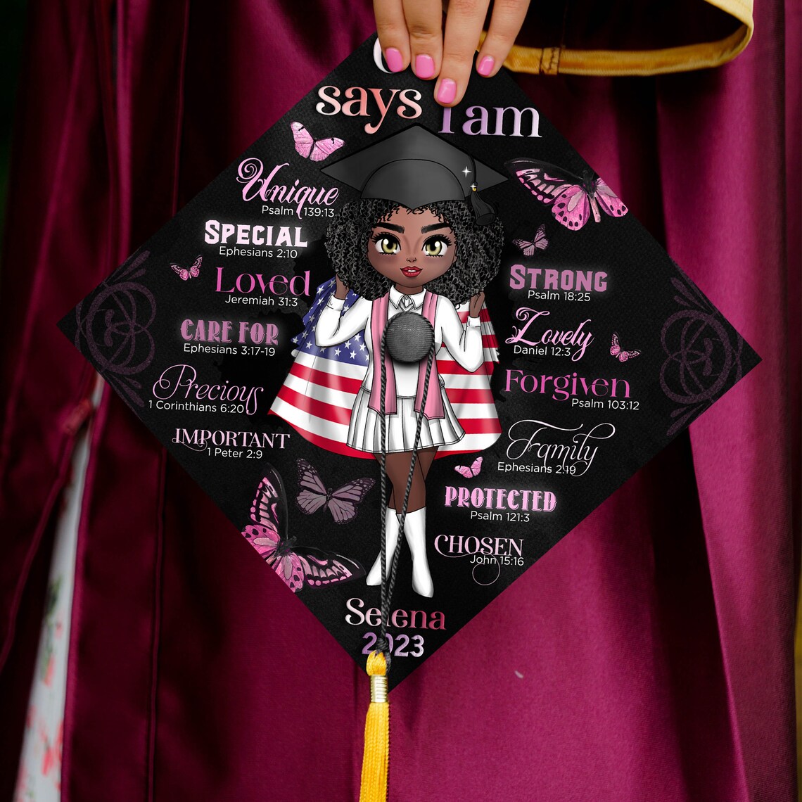 Personalized Gods Say I Am Graduation Cap Topper Custom Black - Etsy