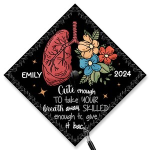 Funny Respiratory Therapist Graduation Cap, Personalized RT Grad Cap to ...