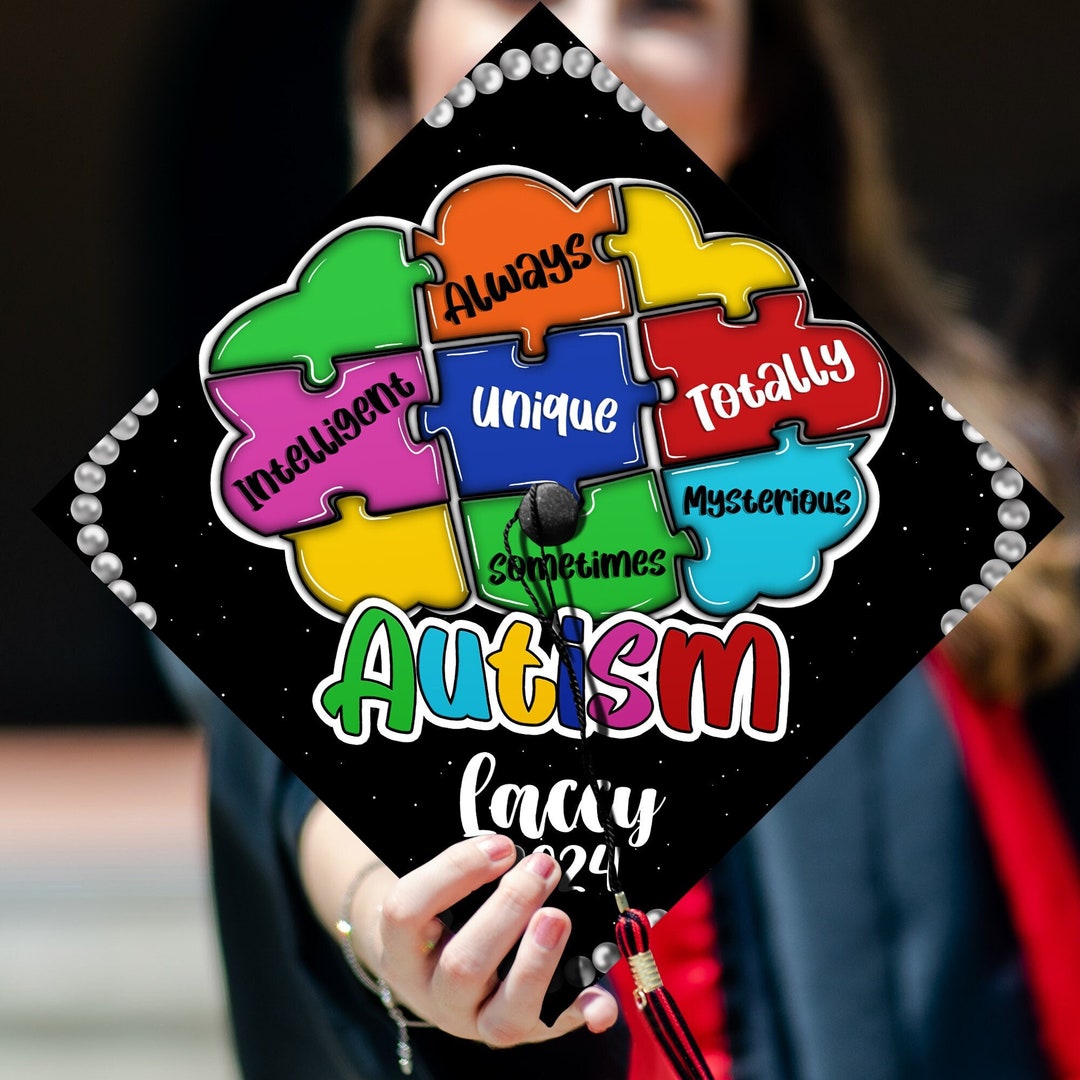 Personalized Autism Awareness Graduation Cap Topper, Custom Special ...