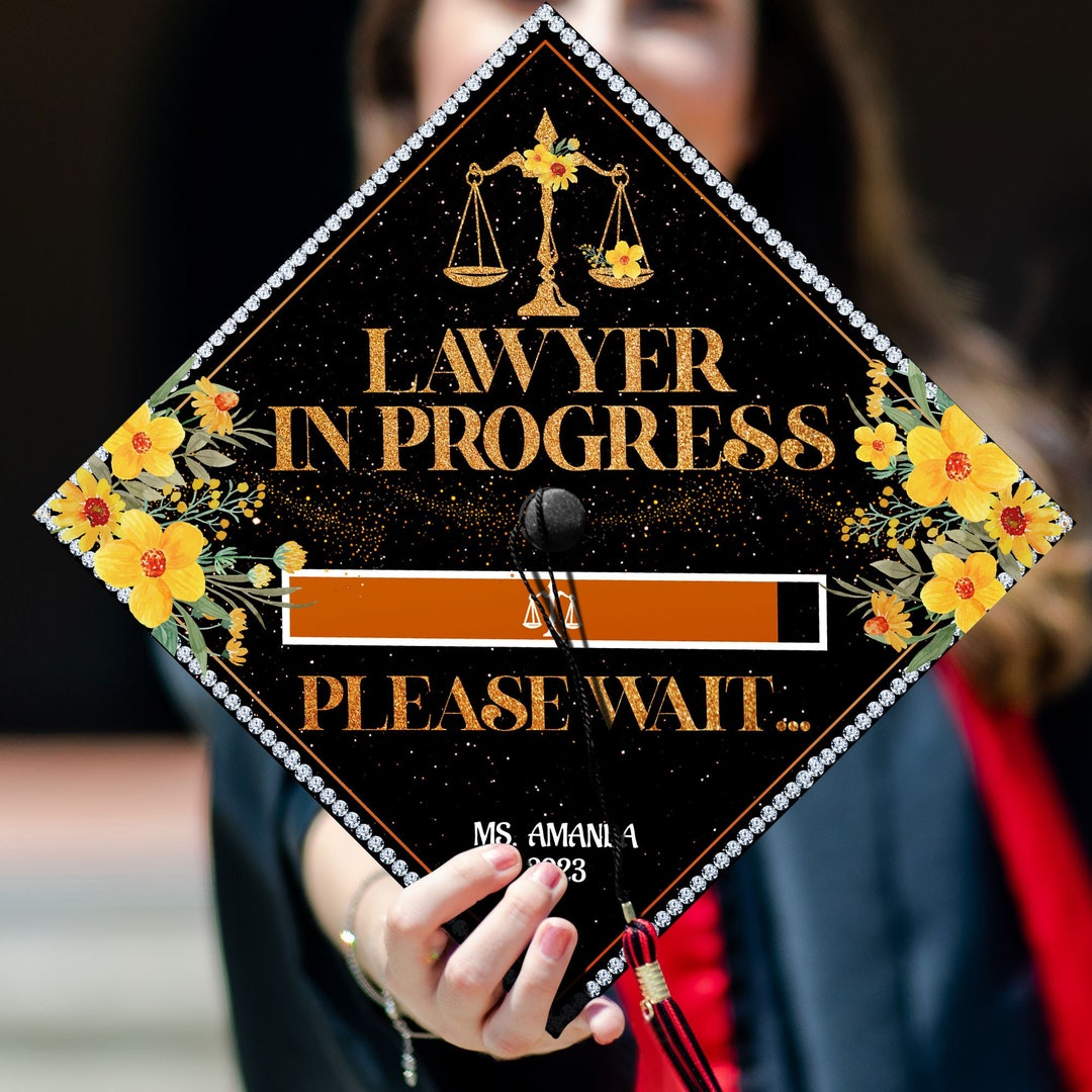Personalized Lawyer in Progress Printed Graduation Cap Topper, Custom ...
