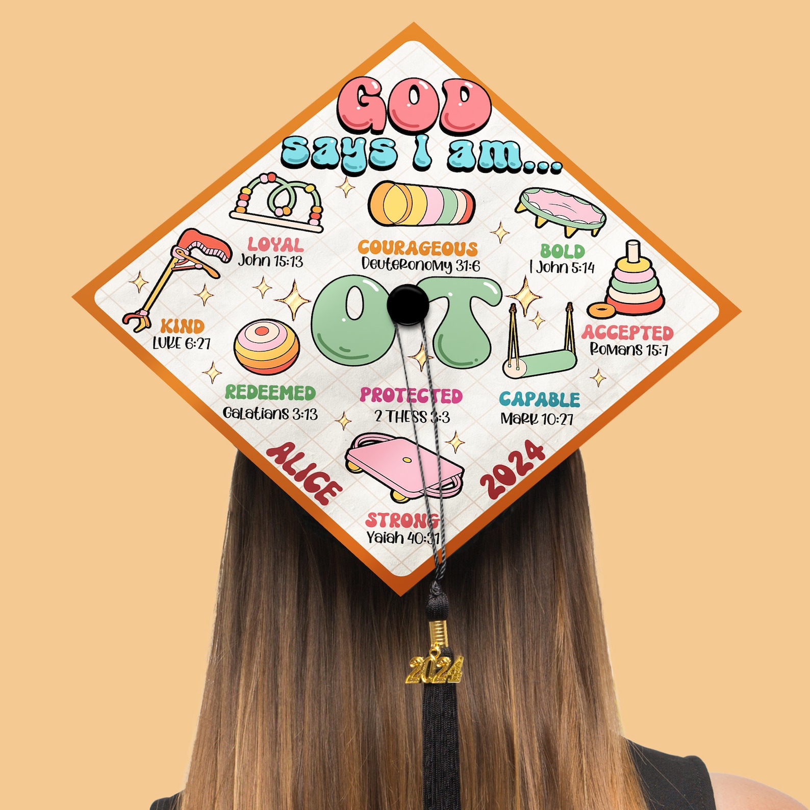 Personalized Occupational Therapy Grad Cap, OT Graduation Cap ...