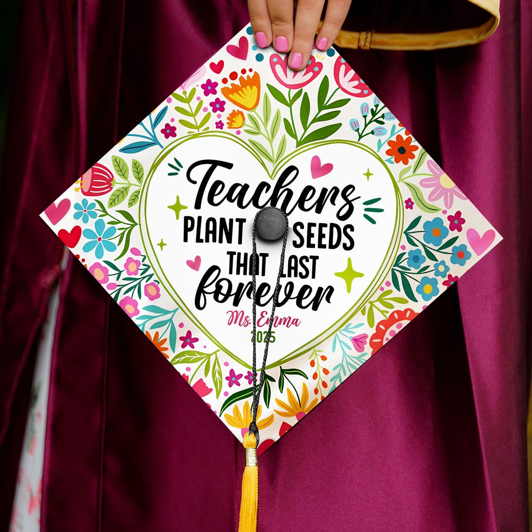 Custom Teacher Graduation Cap Topper, Personalized Teacher Graduation ...