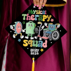 Physical Therapy Squad Grad Cap, Personalized Funny PT Graduation Cap ...