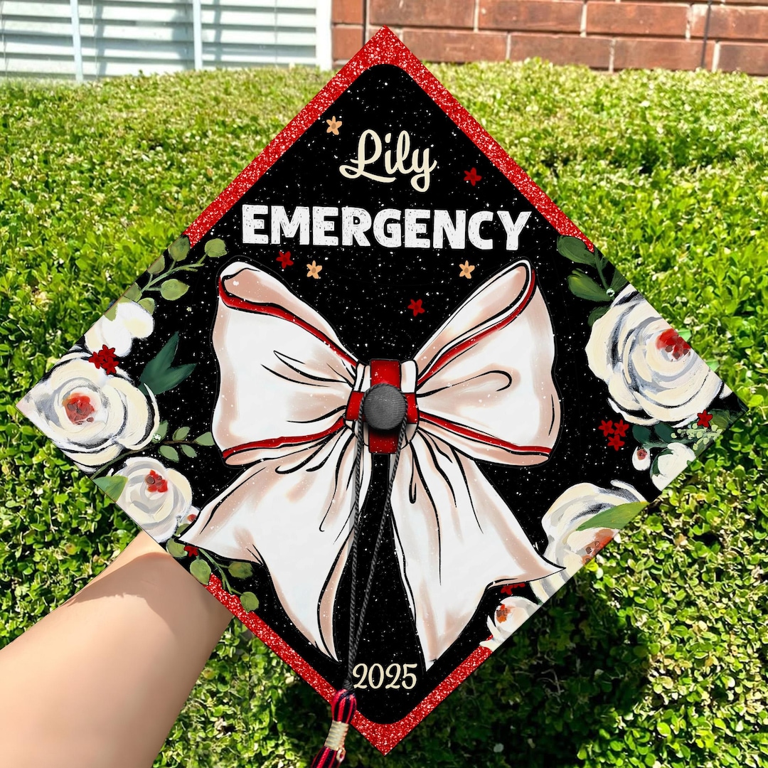 Personalized Emergency Nurse Graduation Cap, Custom ER Nurse Graduation ...
