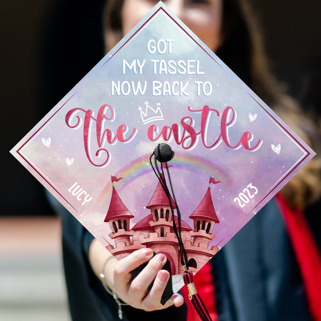 Printed Disney Princess Grad Cap Topper Disney Inspired Grad - Etsy