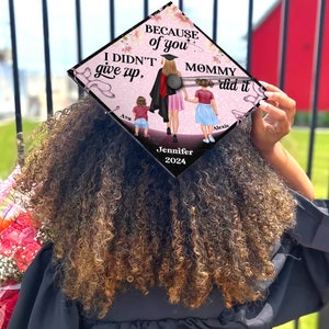Custom Mommy Did It Graduation Cap Topper, Personalized Mom and Child ...