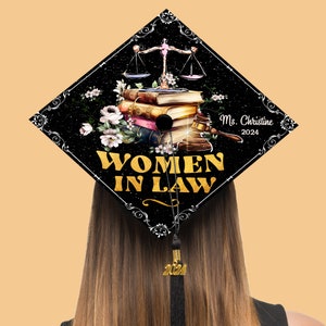 Personalized Law School Graduation Cap Topper, Women in Law Printed ...