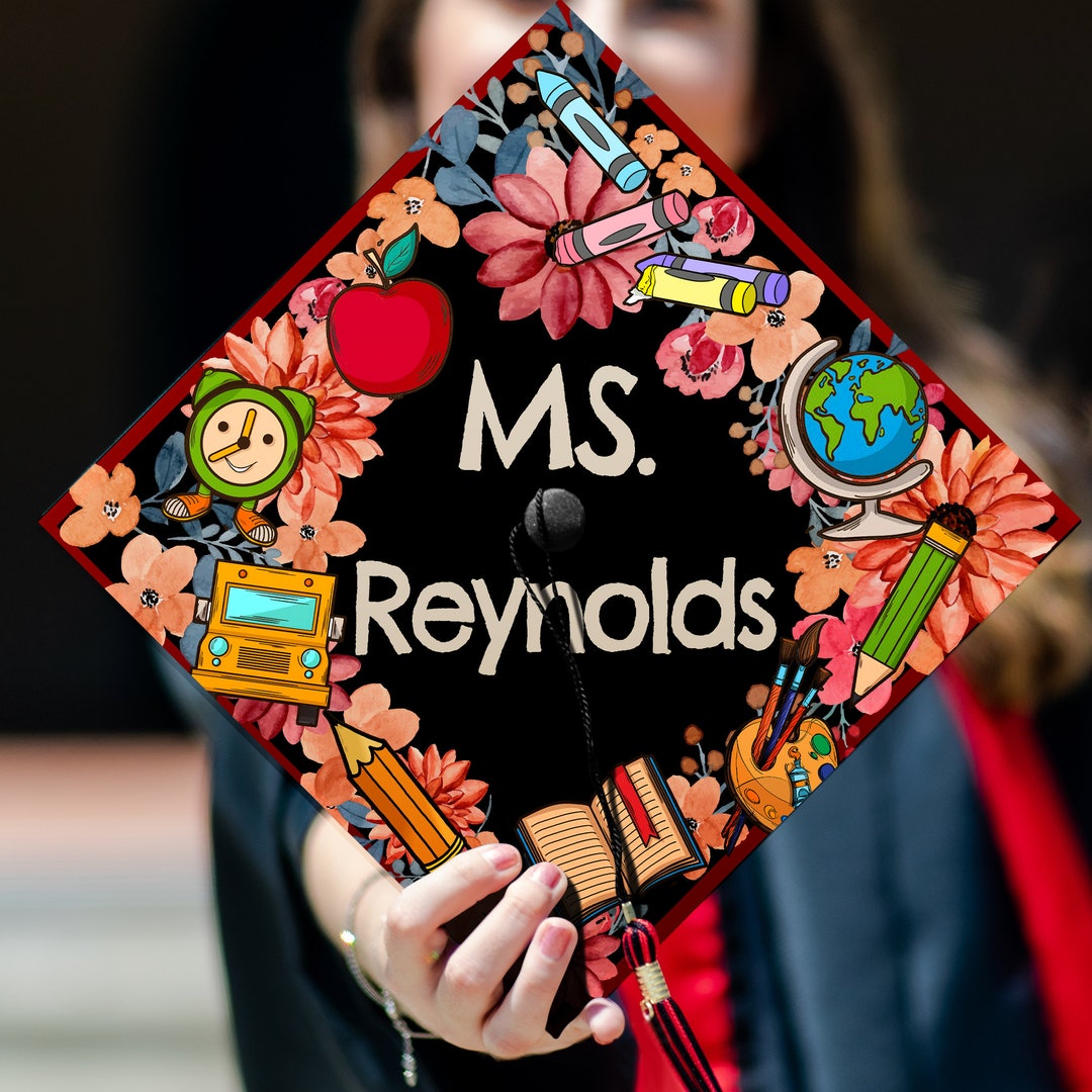 Personalized Future Teacher Graduation Cap Topper, Teacher Grad Cap ...