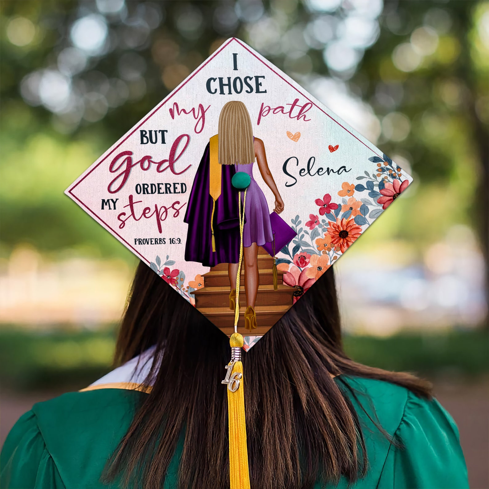 I Chose My Path but God Ordered My Steps Graduation Cap - Etsy