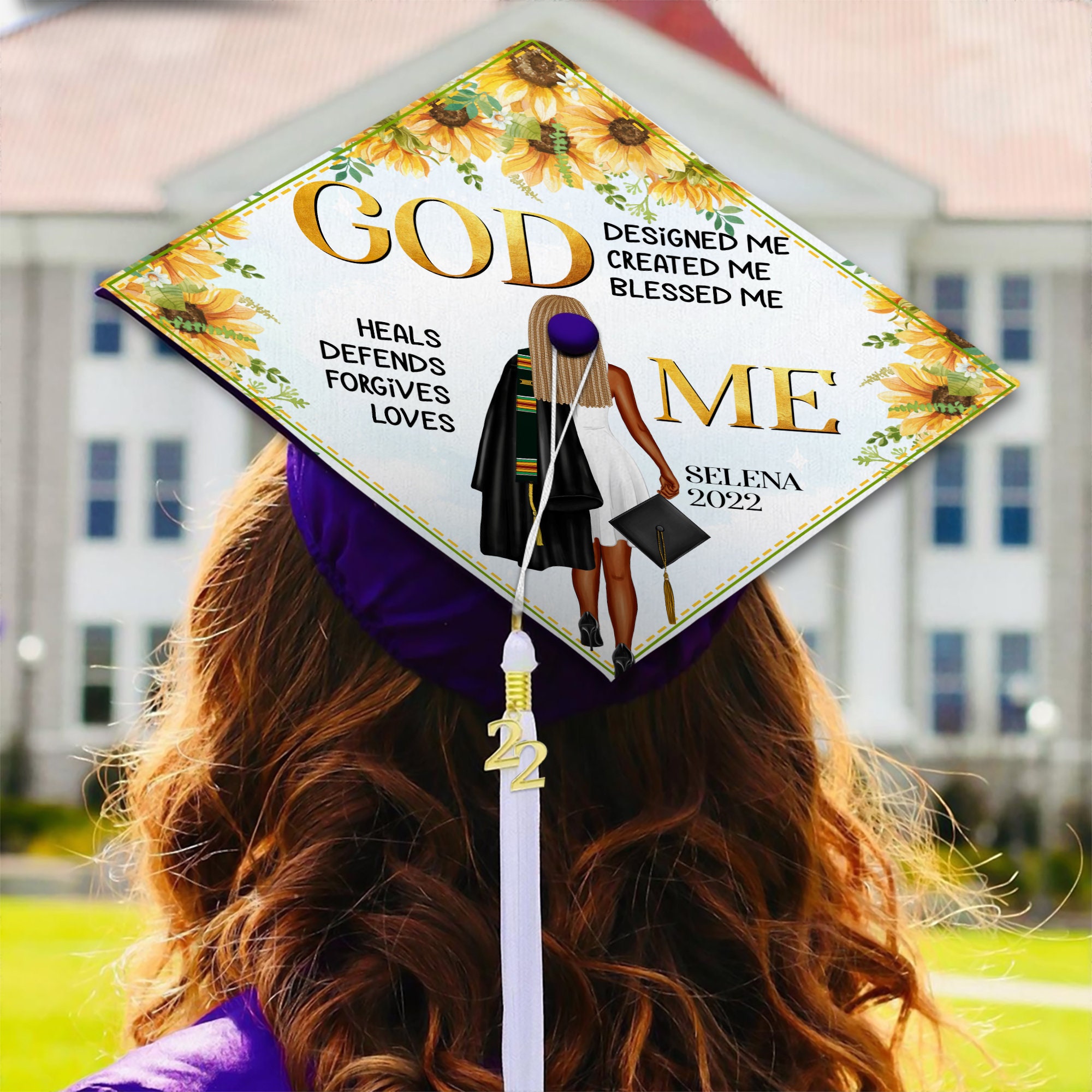 God Designed Created Blesses Me Black Queen Grad Cap Topper - Etsy
