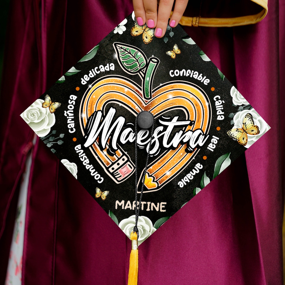 Custom Spanish Teacher Grad Cap Topper, Unique Cap Decoration for ...