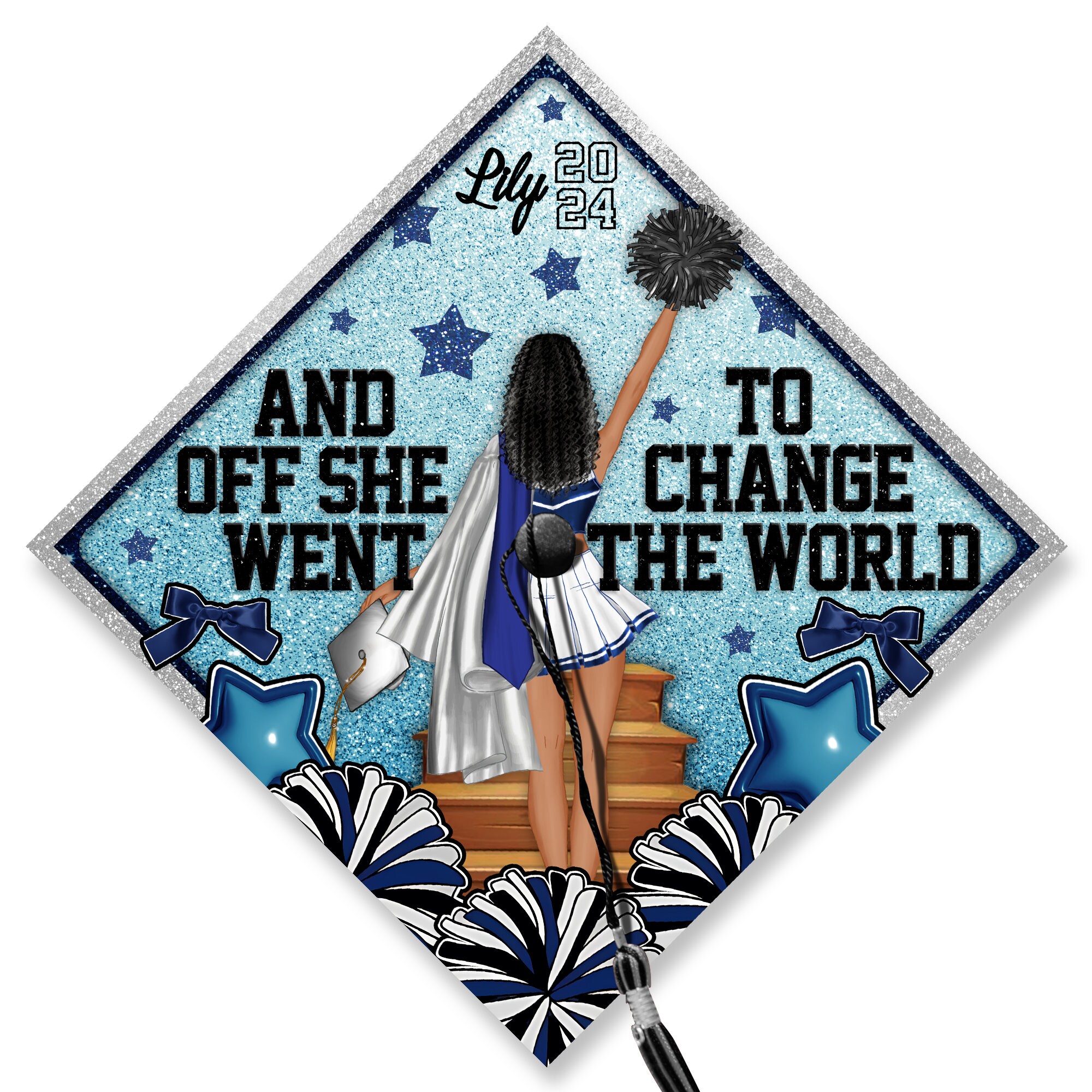 Custom Cheerleader Graduation Cap Topper, Cheerleader Grad Cap to ...