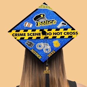 Crime Scene Do Not Cross Graduation Cap Topper, Personalized Police ...